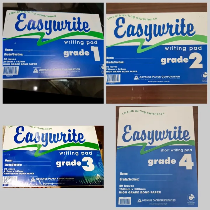 Easywrite Pad Paper Grade 1 / 2 / 3 / 4 by Ream ( 10 pads ) | Lazada PH