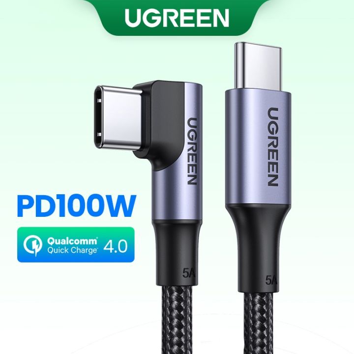 *UGREEN 100W 5A USB C to USB C Cable Right Angle PD Fast Charge Type C ...
