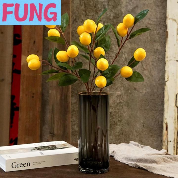 FUNG Plastic Artificial Lemon Branch Luxury Handmade Artificial Lemon ...