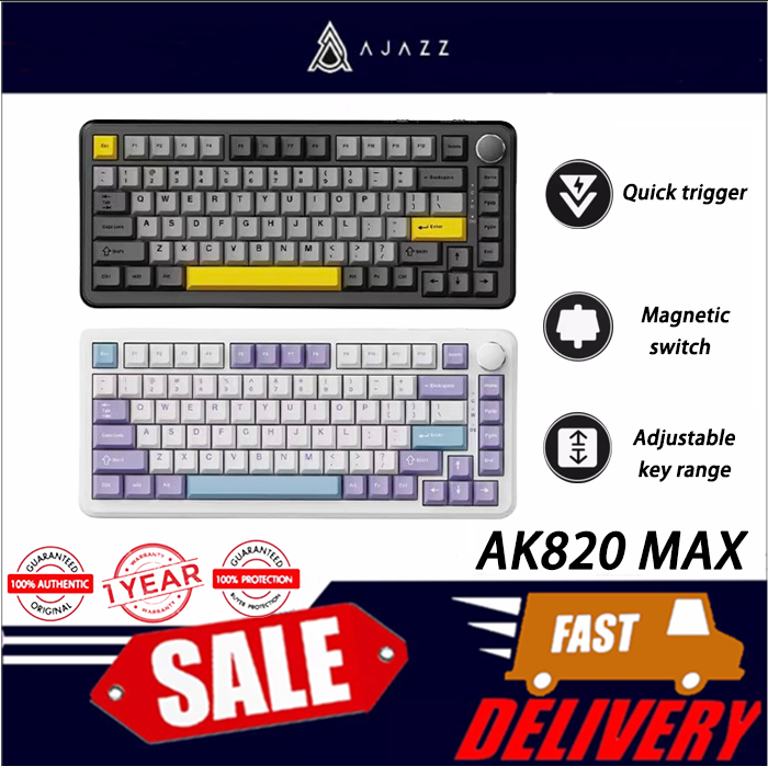 Ajazz AK820 MAX Magnetic Switch Esports Gaming Wired Support RT Adjustable Keystroke Mechanical ...