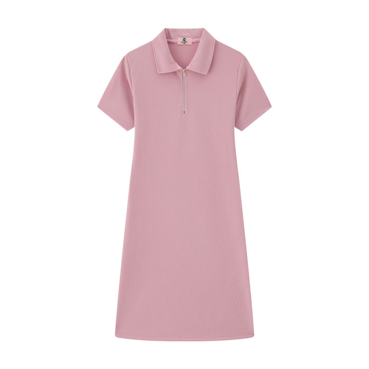 Kinwoo #8802 Polo Dress For Woman Cotton Ribknit Short Sleeve Korean ...