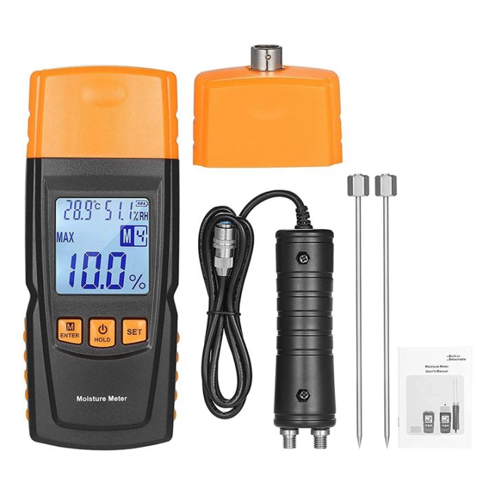 (ANEB) Wood Moisture Meter with Long Probe Digital Firewood Moisture ...