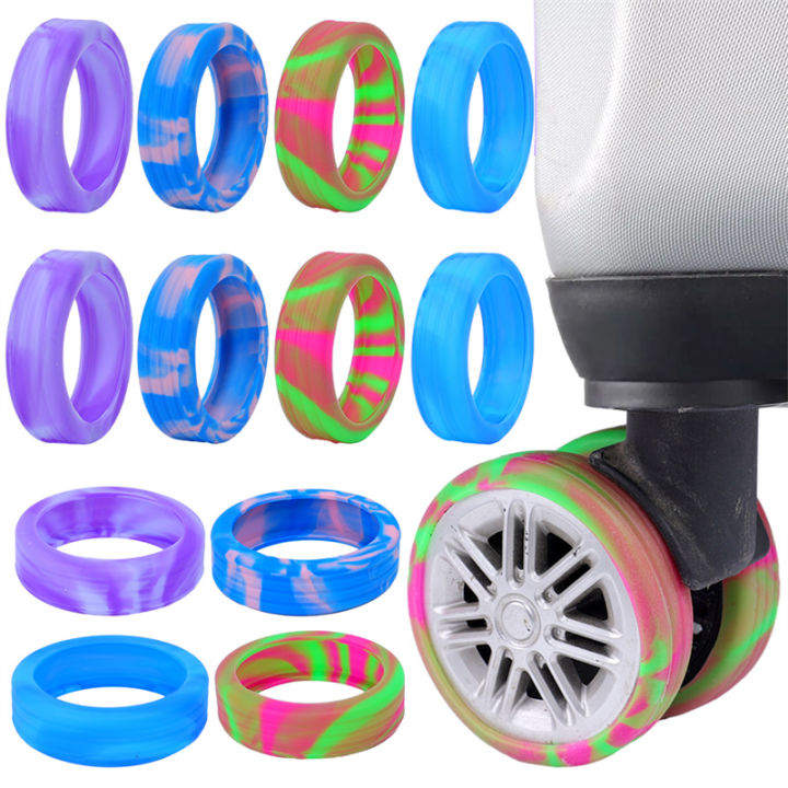 🔥 New Color 8Pcs Durable Travel Luggage Caster Silicone Suitcase Wheels ...