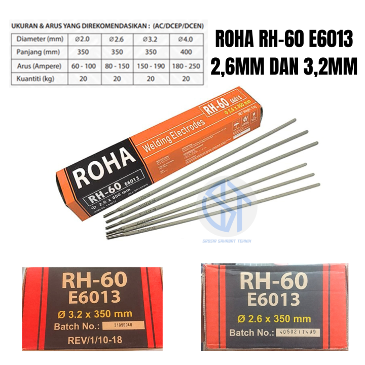 PER PACK (5 KG) Kawat Las ROHA RH60 Welding Elektroda E6013 2.6mm DAN 3 ...