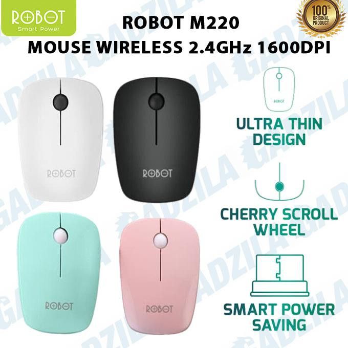 ROBOT M220 2.4G WIRELESS OPTICAL MOUSE CHERRY SCROLL LAPTOP KOMPUTER ...