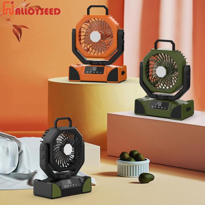 Solar Rechargeable Mini Fan with Oscillation, LED Light, and Compact ...