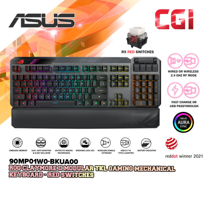 Asus ROG Claymore II Gaming Mechanical Keyboard with Detachable Numpad ...