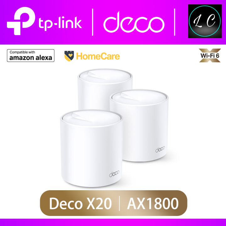 TP-Link Deco X20 (1/2/3 Pack) - AX1800 Wifi 6 Mesh Router Whole Home ...