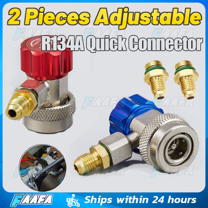 Car Aircon R-134a Adaptor Quick Coupler (Angled Type) Manifold Gauge ...