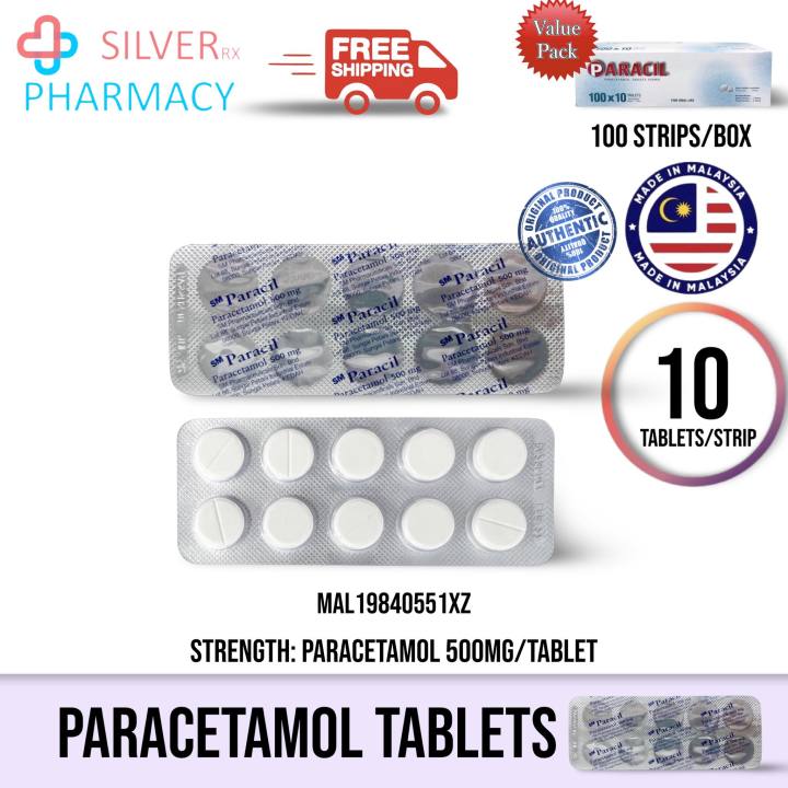 Paracil Paracetamol 500mg Tablets [10’s] [Exp 09/2027] | Lazada
