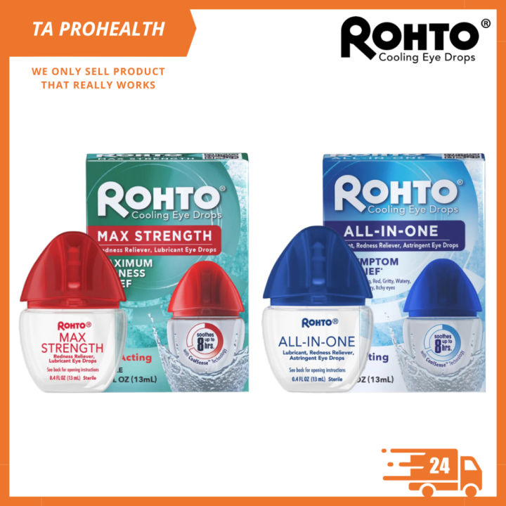 Rohto All In One 8 Symptom Relief Eye Drops / Max Strength Redness ...