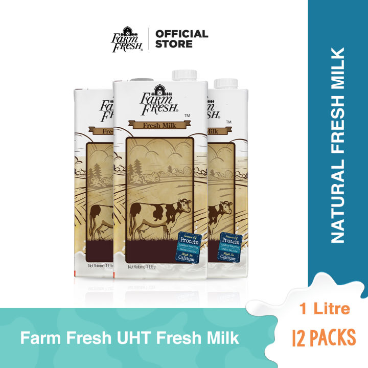Farm Fresh UHT Fresh Milk 1L x 12 Packs | Lazada