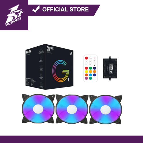 1STPLAYER FIREBASE G1 RGB GAMING 120MM FANS W/ HUB+REMOTE KIT (3*FANS ...