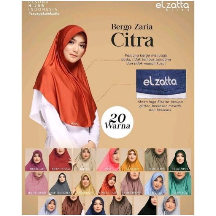 ELZATTA HIJAB INSTAN BERGO POLOS ZARIA CITRA | Lazada Indonesia