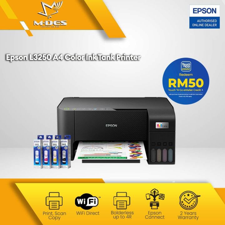 Epson L3250 EcoTank WiFi All in One A4 Color Refill Ink Tank Printer ...
