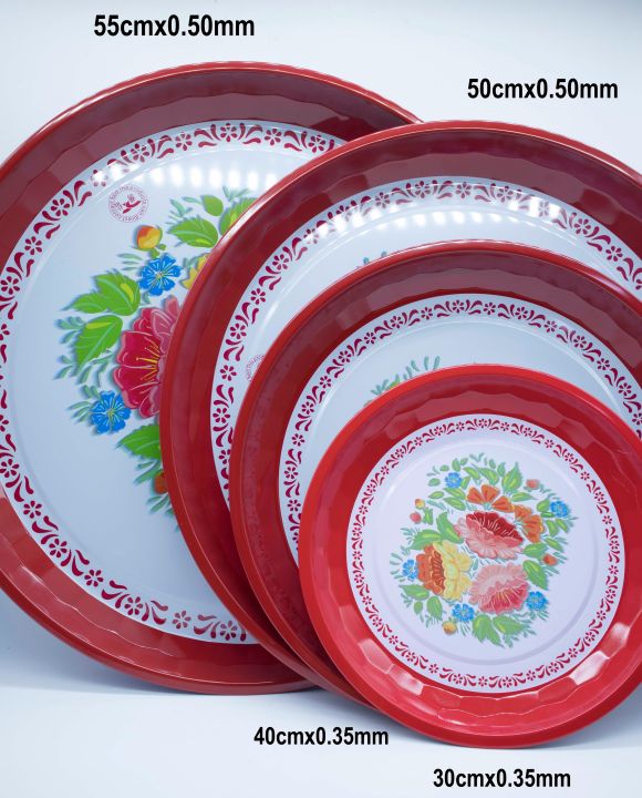 Round metal enamel flower tray | Lazada