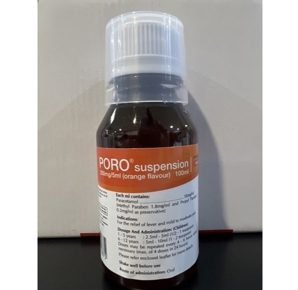 YSP Poro Paracetamol Suspension 250mg/5ml ( Orange / Strawberry Flavour ...