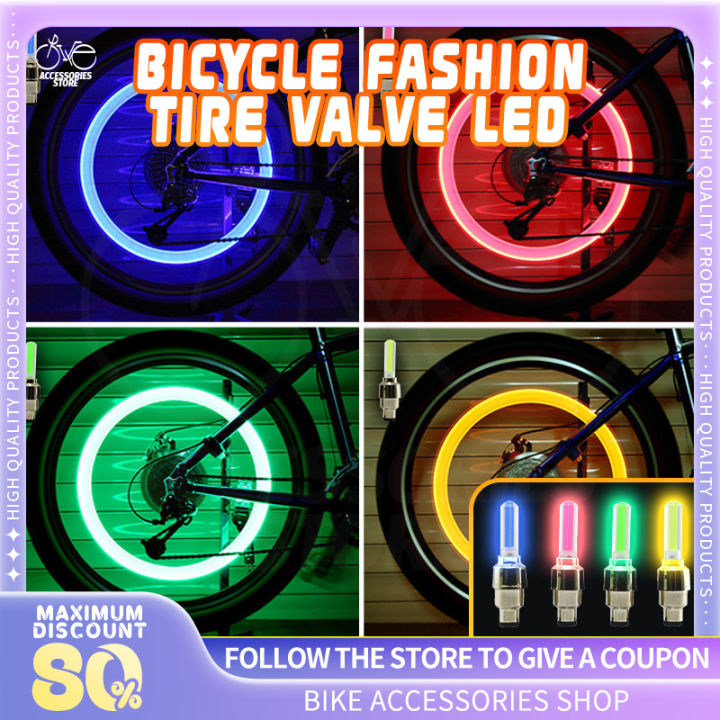 2PCS Bike Neon Light Valve Decoration Light Bicycle Tire LED Light ...