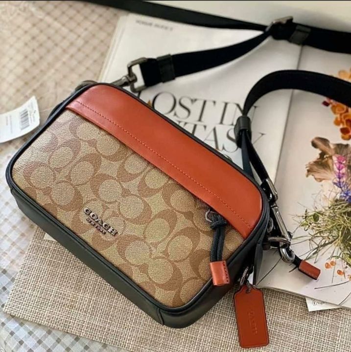 Coach Graham F83133 Men's Crossbody in Tan Colorblock Signature Coated ...