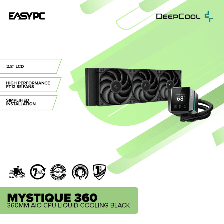 EasyPC | DeepCool Mystique 360 360MM / 240 240MM AIO CPU Liquid Cooling Black Water Cooling ...