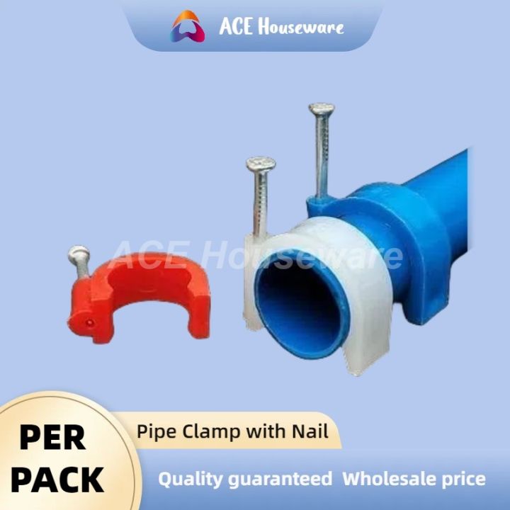 PVC Pipe Clamp PPR Pipe Clamp with Nail C shape clamp 1/2" ,3/4" ,1 ...