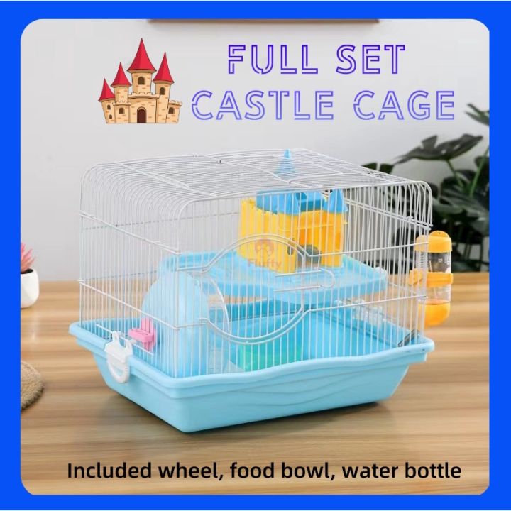 Double Storey Hamster Cage Castle Full Set Sangkar Hamster 2 Tingkat ...
