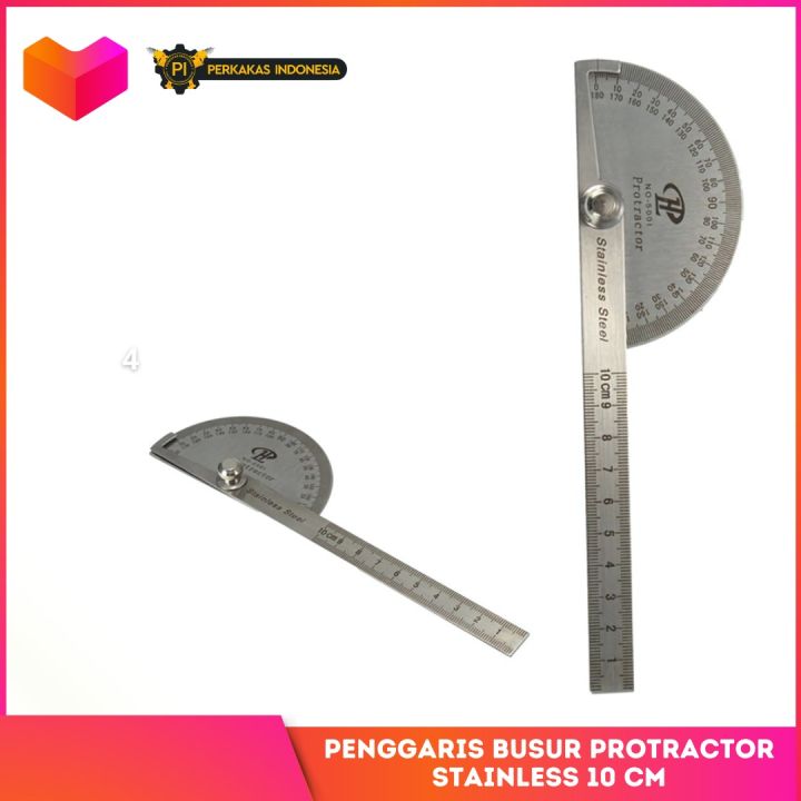 Penggaris Busur Protractor Stainless 10 CM Alat Garisan Pengukur Ukuran ...