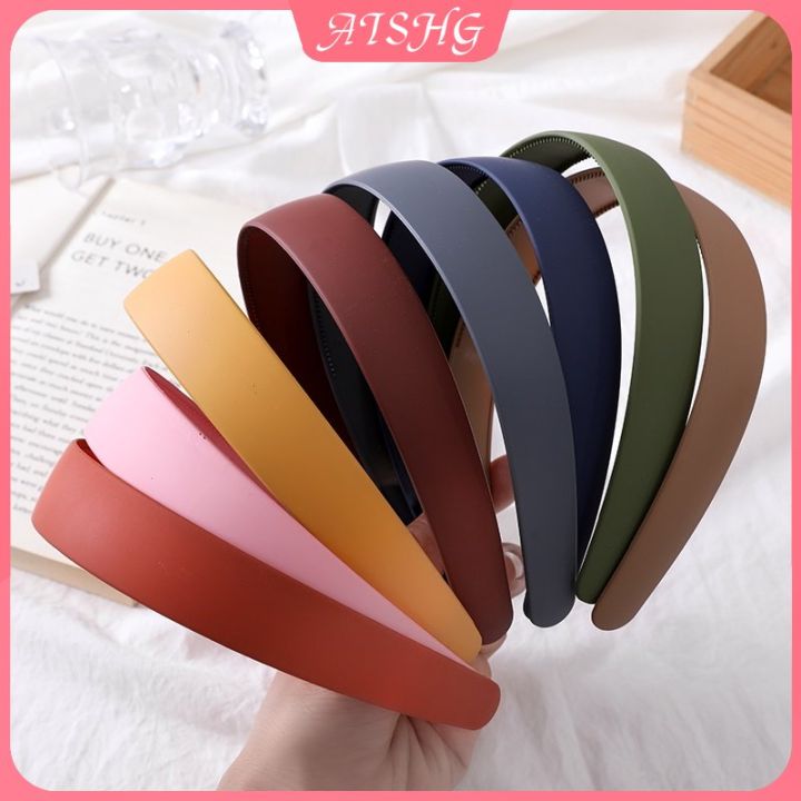 AISHGWide Side Toothed Frosted Morandi Color Hair Band Korean Version ...
