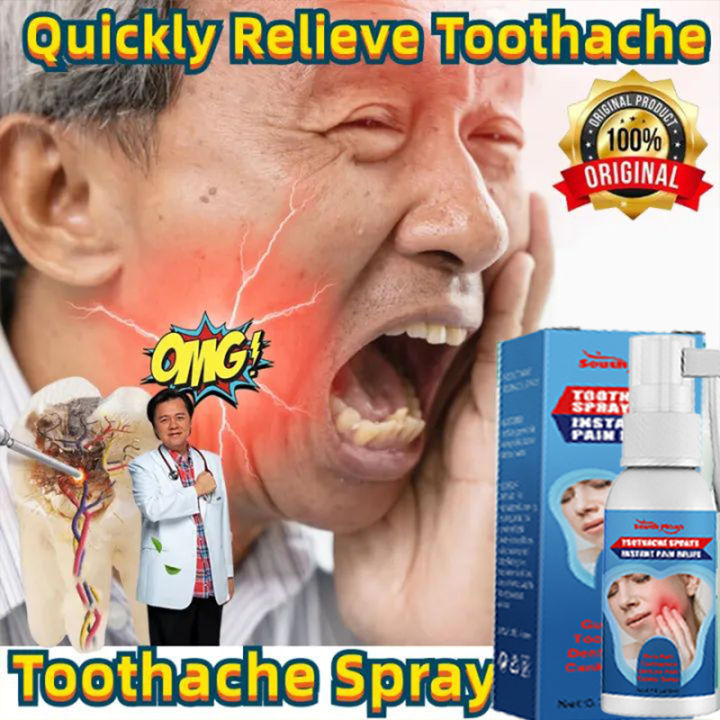 Toothache Spray Instant Teeth Pain Treatment Liquid Relief Denture Pain ...