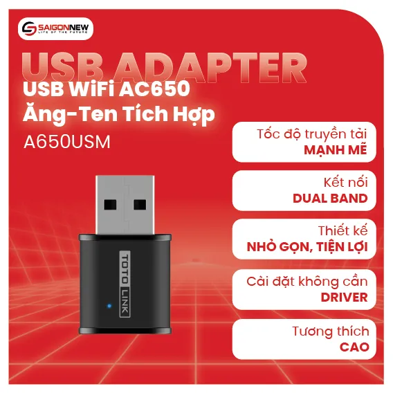 USB WiFi AC650 Dual Band - Cổng USB 2.0 - Cài Đặt Không Cần Driver ...