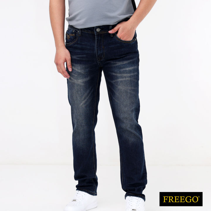 Freego Mens Denim Long Pants Slim Tapered Fit Stretch GBB23-0052 ...