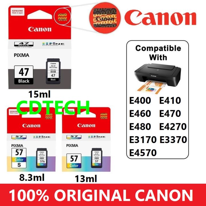 Canon PG-47 Black/ CL-57 Color,colour / CL-57S Color/ PG47 /CL57 /CL57S ...