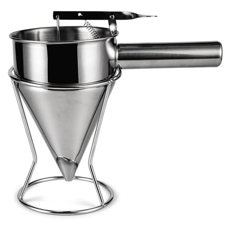 Stainless Steel Piston Funnel with Stand Pancake Batter Dispenser ...