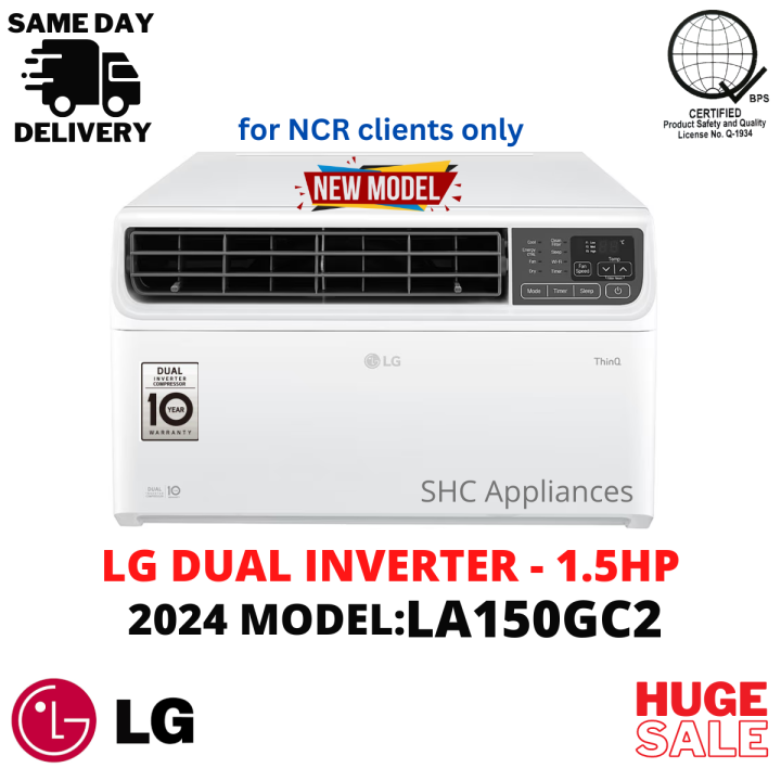 LG 1.5HP LA150GC2 (2024 model) DUAL INVERTER WINDOW TYPE AIRCON (NCR ...