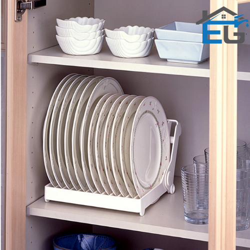 Kitchen Foldable Dish Plate Drying Rack Organizer Drainer Plastic ...