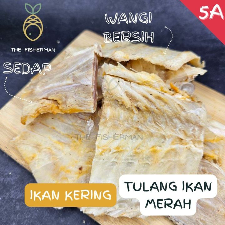 Ikan Masin Tulang Merah 5A Ikan Merah Kering | Tulang Ikan Merah Tulang ...