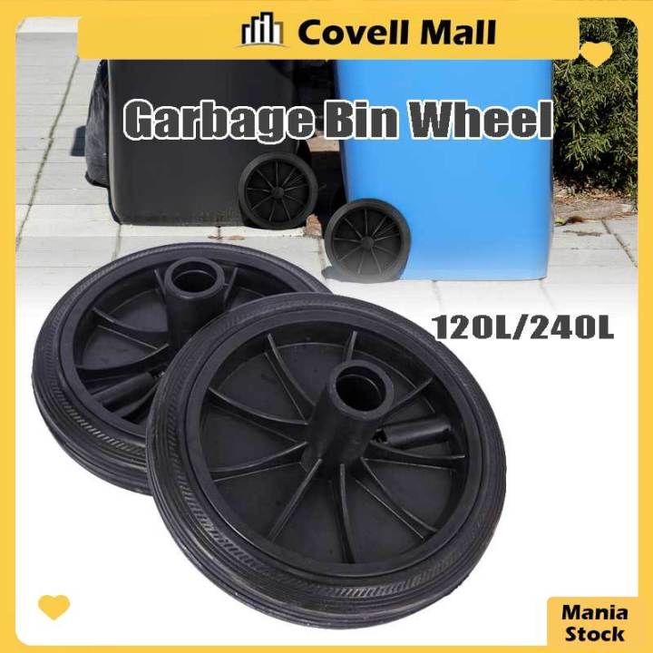 Garbage Bin Wheel Universal Rubber Black Trash Bin Wheel Wheel For 120L ...