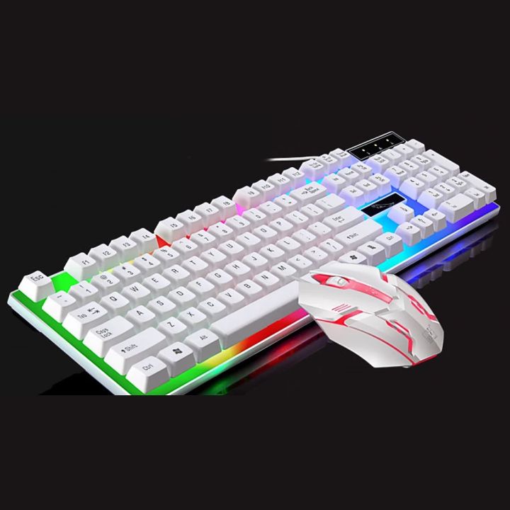 Colorful LED Backlight Ergonomic Mechanical Gaming keyboard and Mouse ...