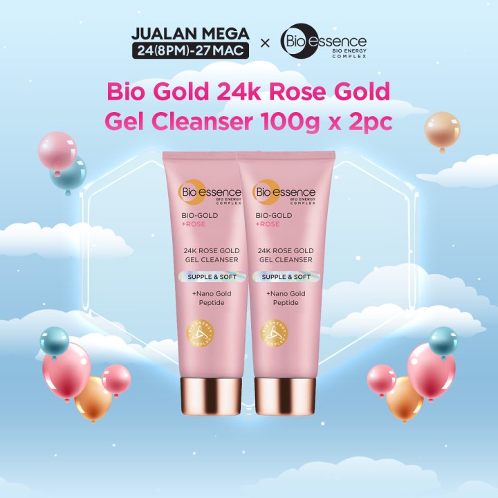 Bio-essence Bio Gold 24k Rose Gold Gel Cleanser 100g X 2pc | Lazada