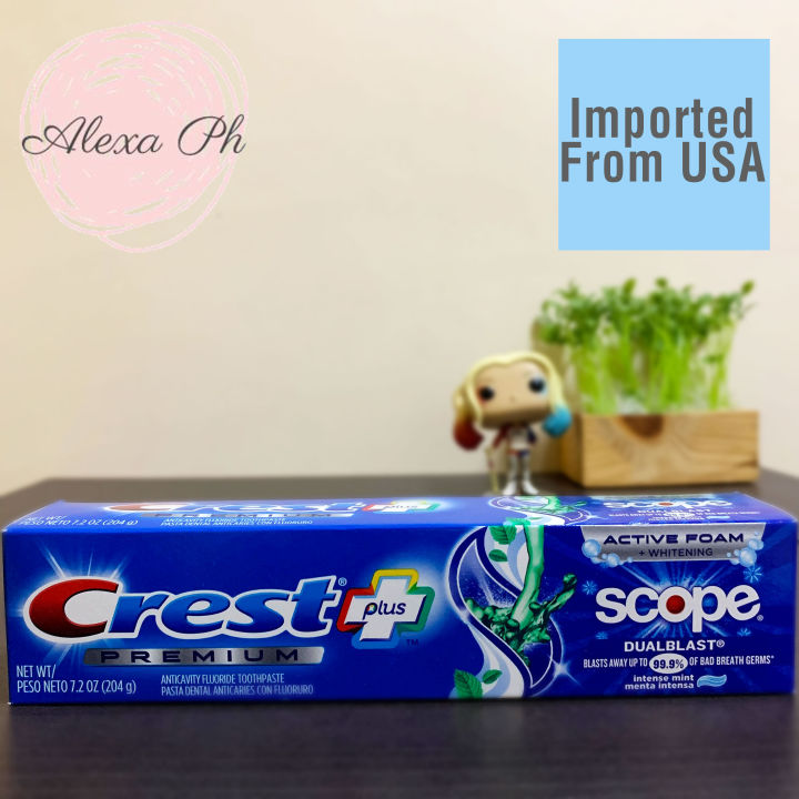 Crest Plus Premium, Active Foam + Whitening, Scope Dual Blast Intense ...