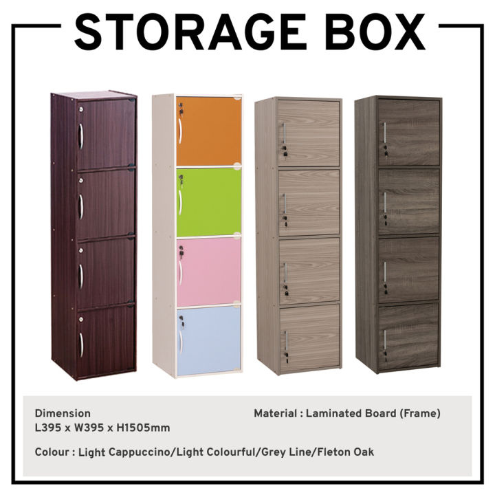 4 Door Storage Box with Lock Storage Cabinet File Cabinet Locker ...