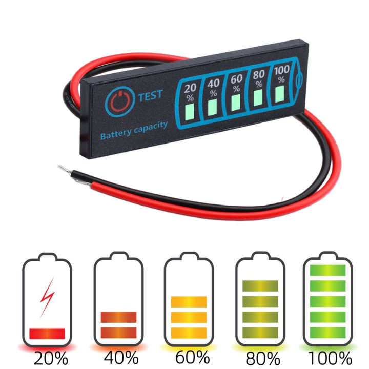 2S-8S 18650 Li-ion Lipo Lithium 5-30V Lead Acid Battery Level Indicator ...