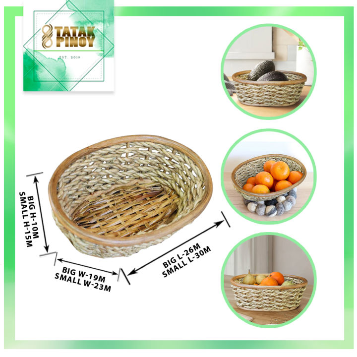 TATAK PINOY Rattan Basket Storage Baskets Shelf Organizer Container ...