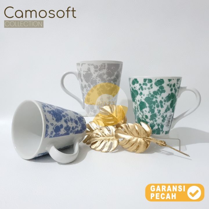 HOMECO 1pcs 11oz Mug v Shape CAMOSOFT Series Mug Gagang Gelas Minum ...