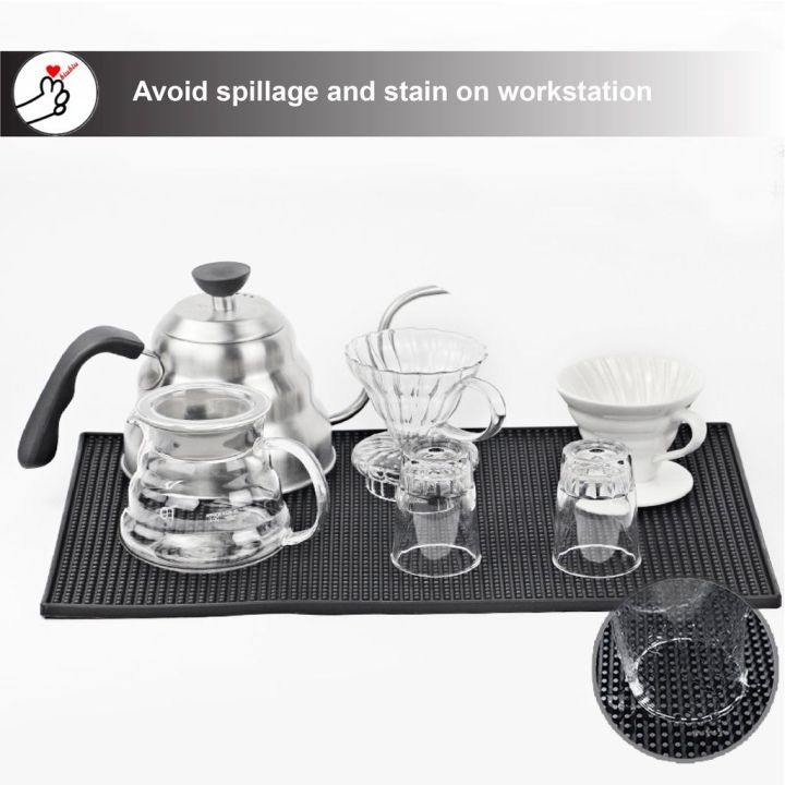 【Ready from PH 】Bar Mat Black Rubber Service Bar Spill Mat Coffee Mat ...