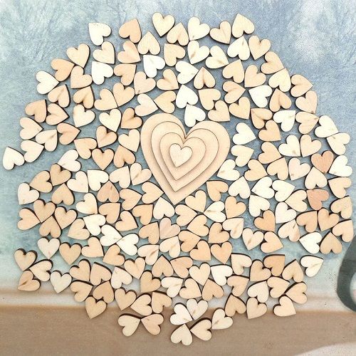 YESPERY 200pcs Rustic Wooden Love Heart Wedding Table Scatter ...