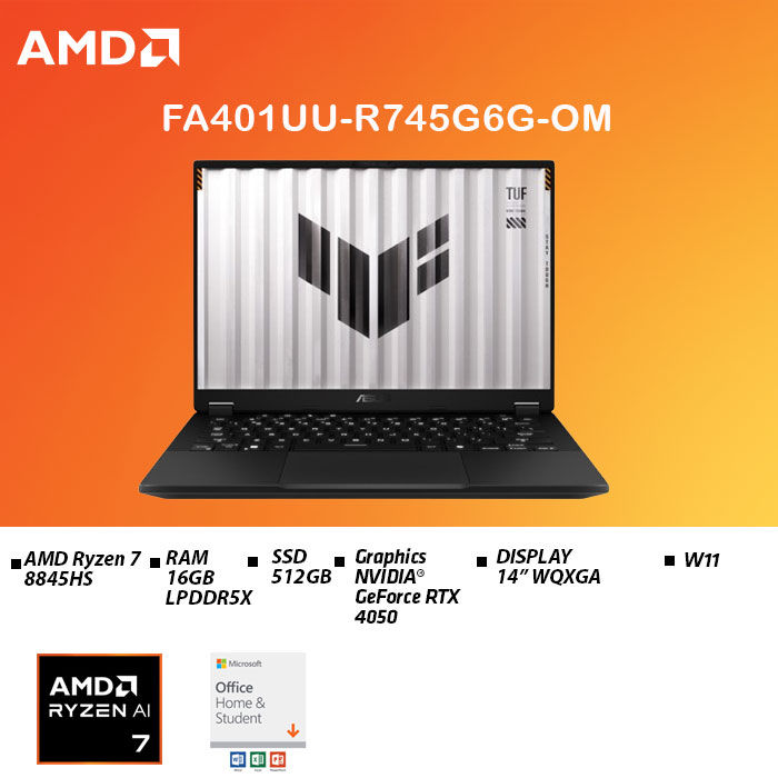 ASUS LAPTOP TUF GAMING A14 FA401UU-R745G6G-OM JAEGER GRAY AMD RYZEN 7 ...