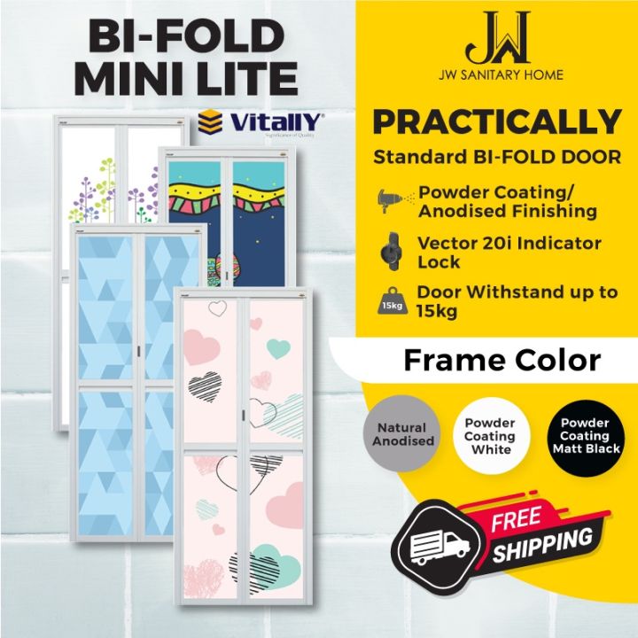 [pre Order] Jw Bi Fold Door Bathroom Home Toilet Door Pintu Tandas
