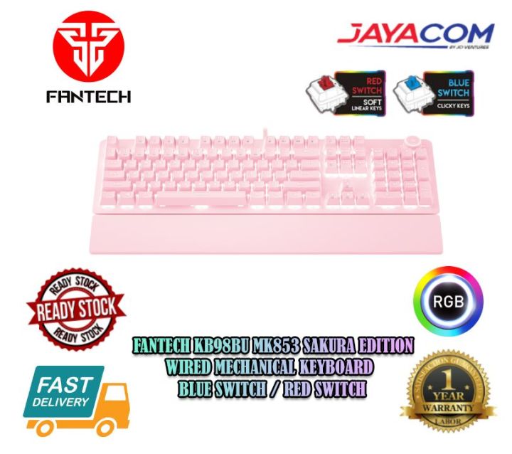 FANTECH KB98BU MK853 SAKURA EDITION WIRED MECHANICAL KEYBOARD (PINK ...