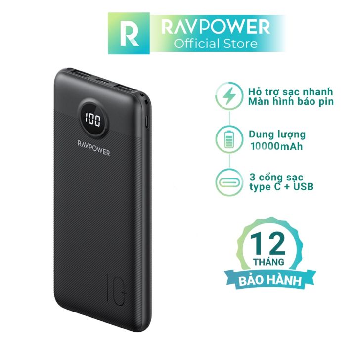 Pin dự phòng RAVPower RP-PB1204 10000mah 20W | Lazada.vn